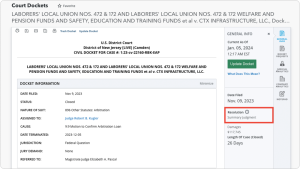 Full court docket search powered by AI