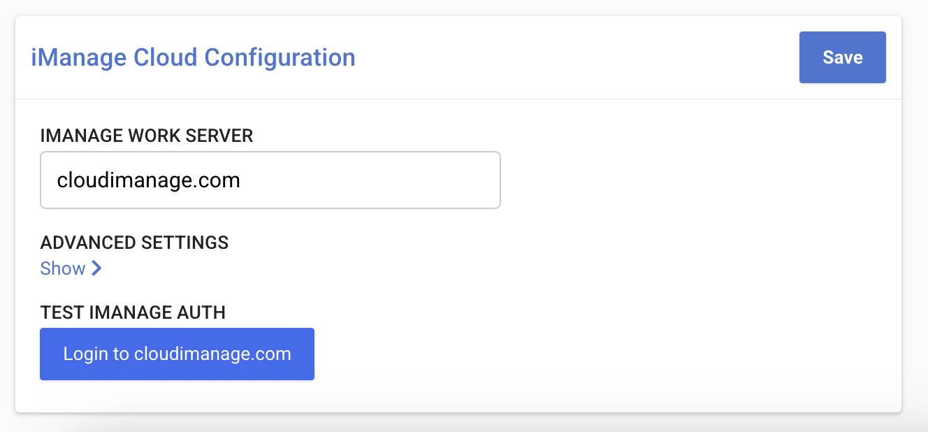 Configuring the iManage Integration - Dashboard Legal Help