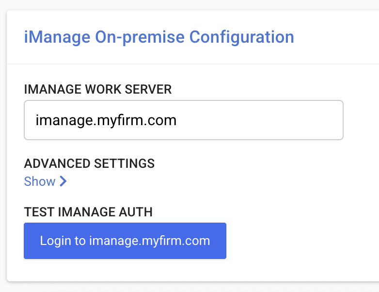 Configuring the iManage Integration - Dashboard Legal Help