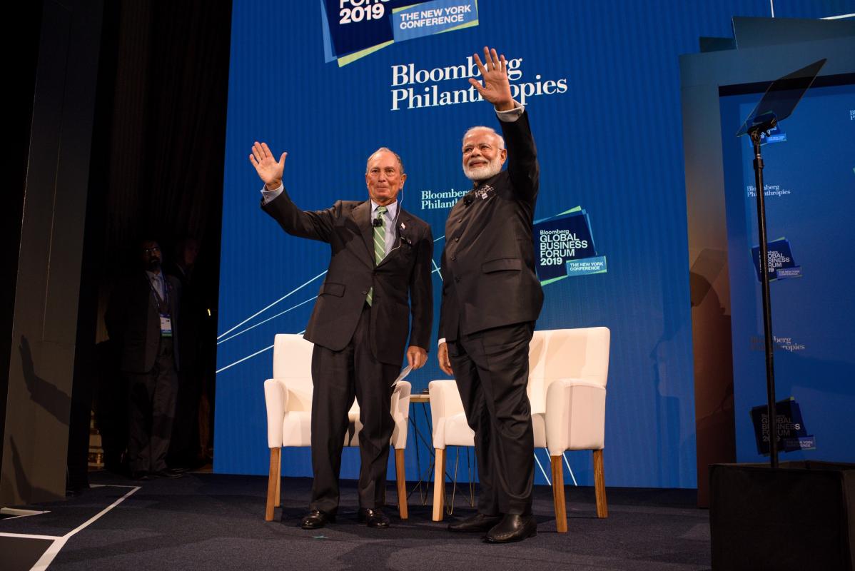 Michael R. Bloomberg and Indian Prime Minister Narendra Modi Announce ...