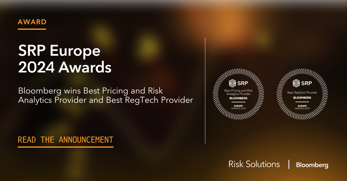 Bloomberg Awarded Best Pricing and Analytics Provider and Best RegTech Provider at SRP Europe ...