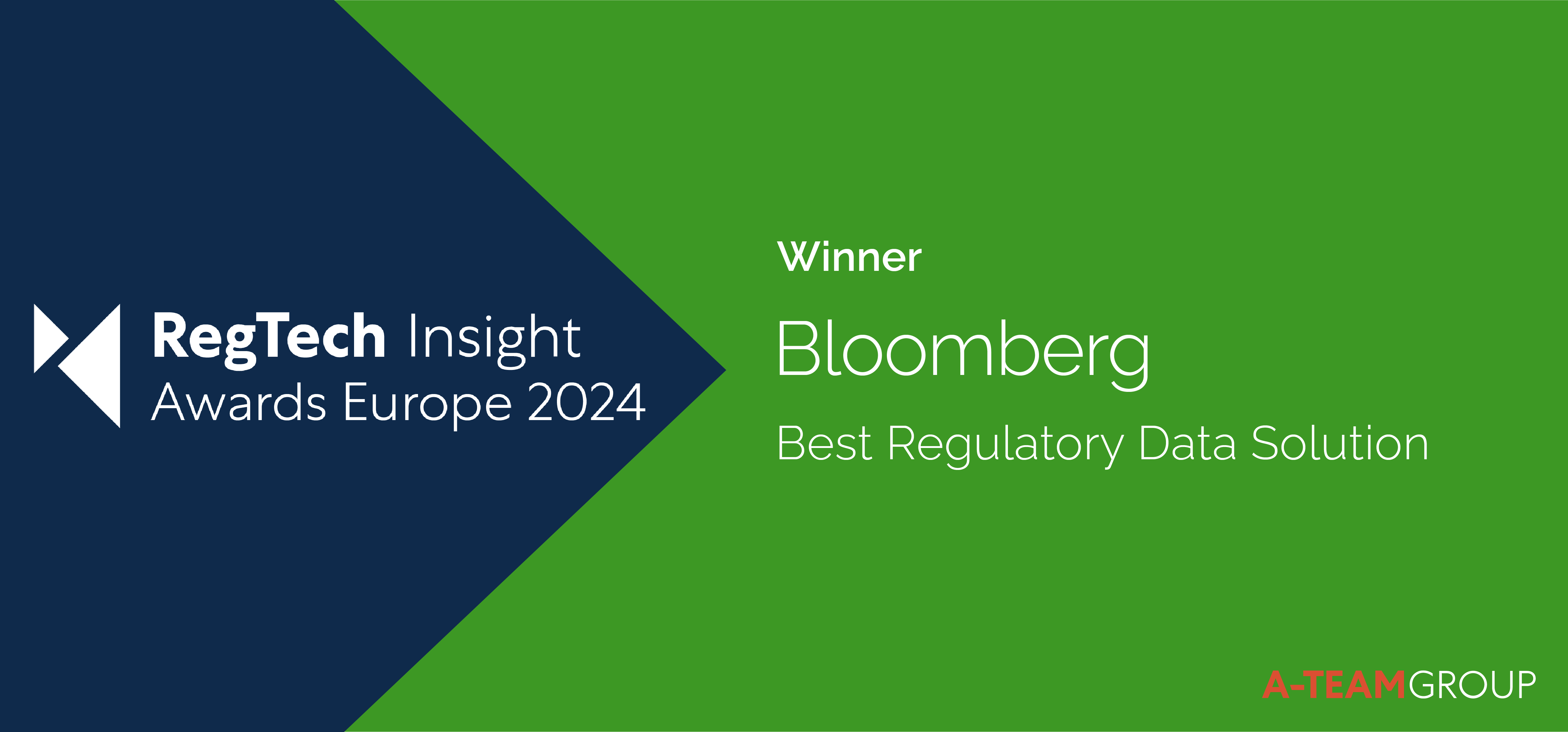 Bloomberg Wins Best Regulatory Data Solution at RegTech Insight Europe Awards for the Second ...