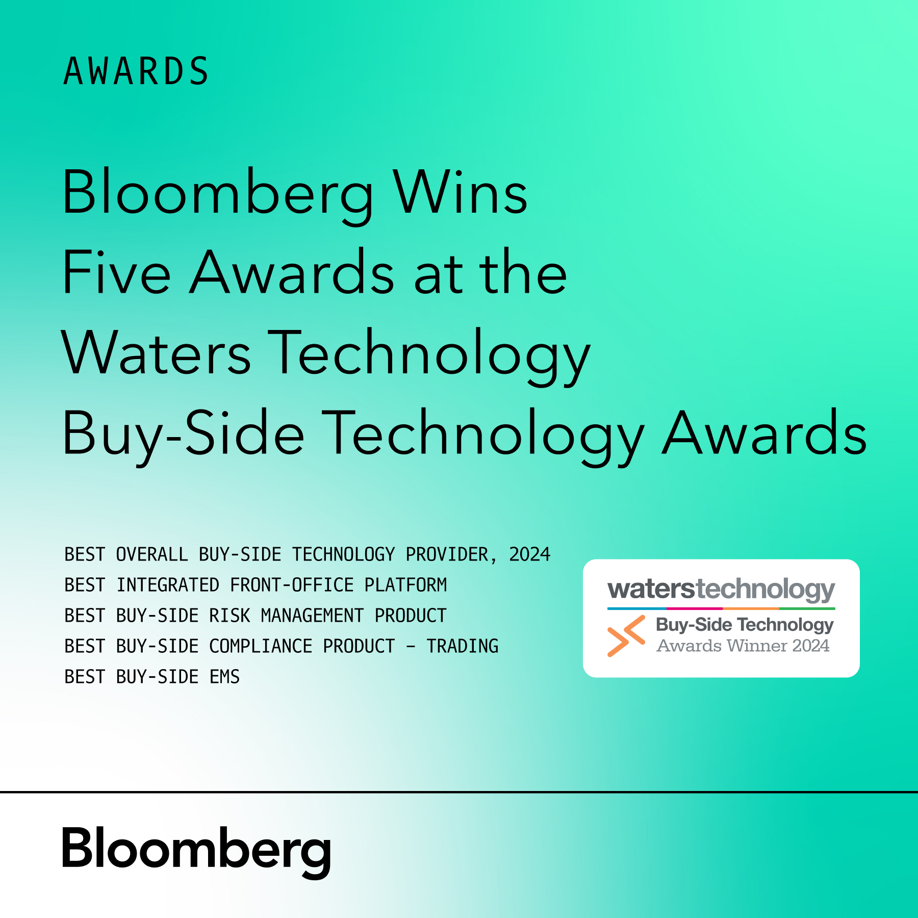Bloomberg Named ‘Best Overall Tech Vendor for the Buy-Side’ at ...