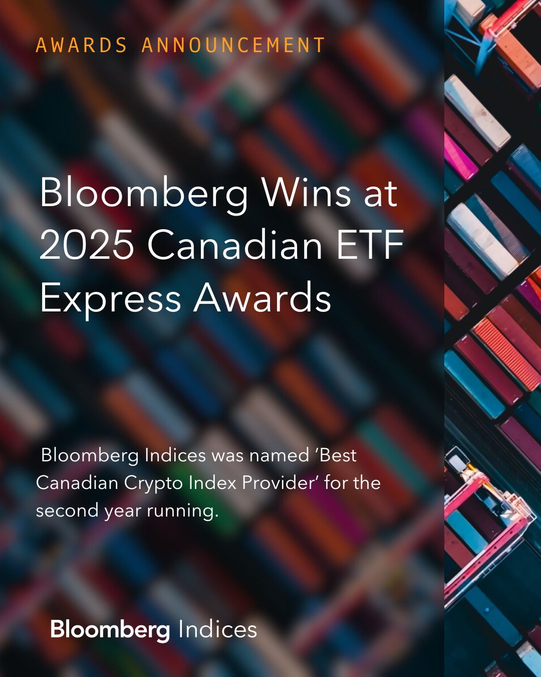 Bloomberg Wins Best Canadian Crypto Index Provider at 2025 Canadian ETF ...