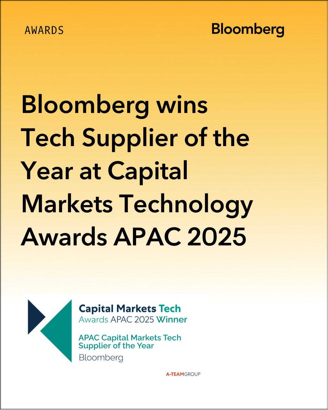 Bloomberg Wins Tech Supplier of the Year at Capital Markets Technology ...