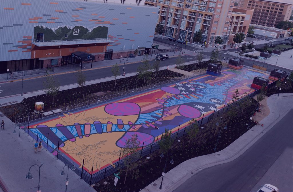 Activating a downtown event plaza | Asphalt Art