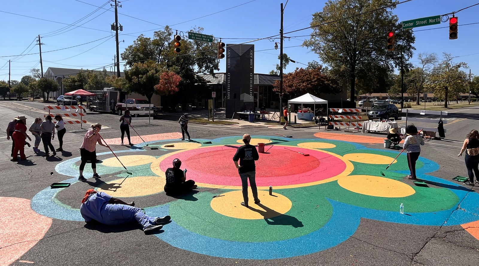 Activating a neighborhood hub with an intersection mural | Asphalt Art