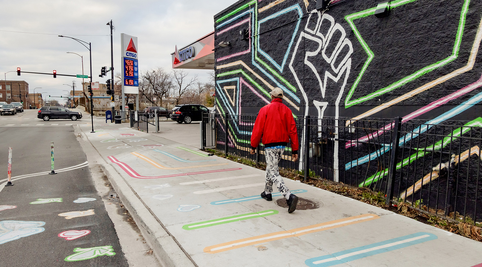 Student-designed interventions at a neighborhood gateway | Asphalt Art