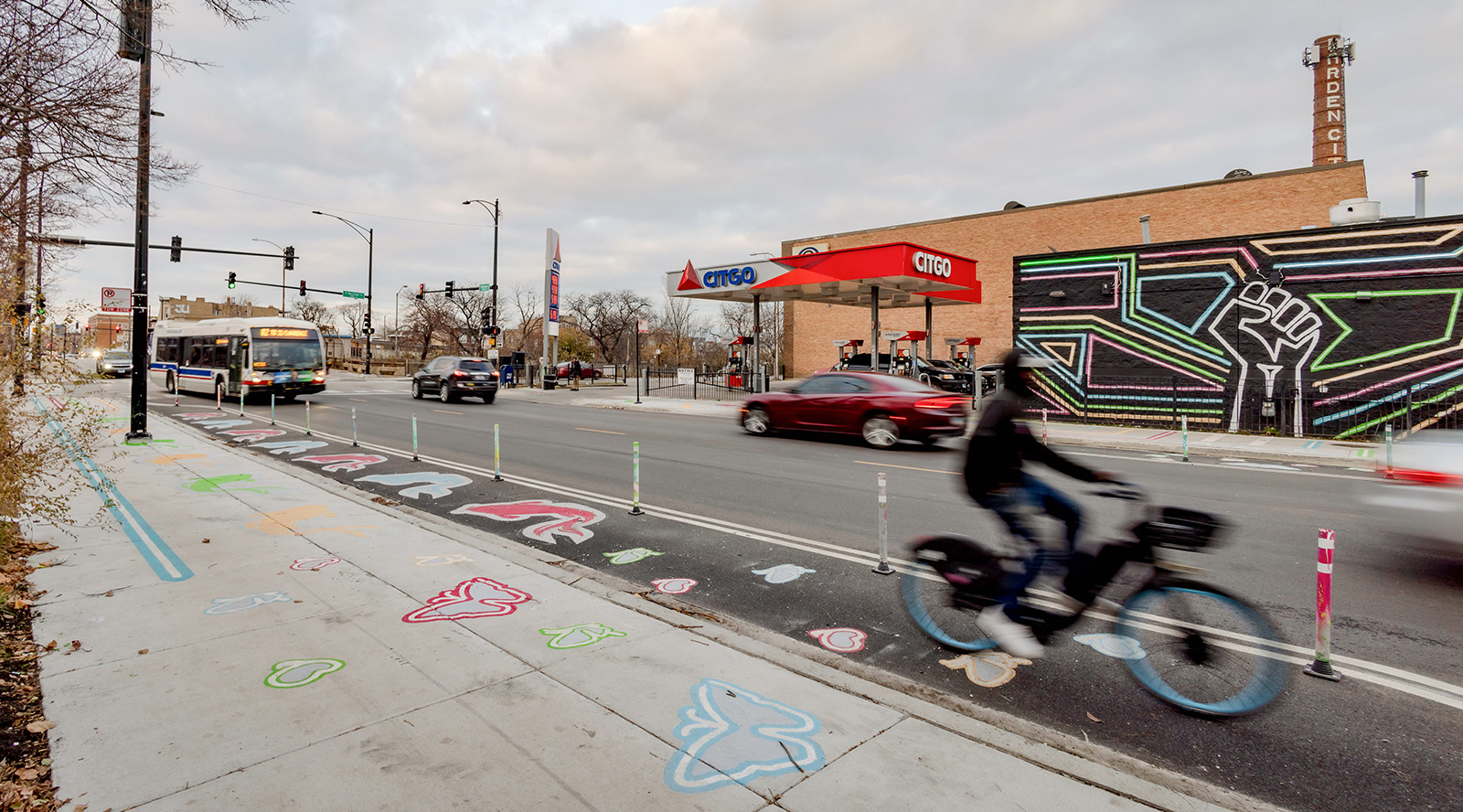 Student-designed interventions at a neighborhood gateway | Asphalt Art