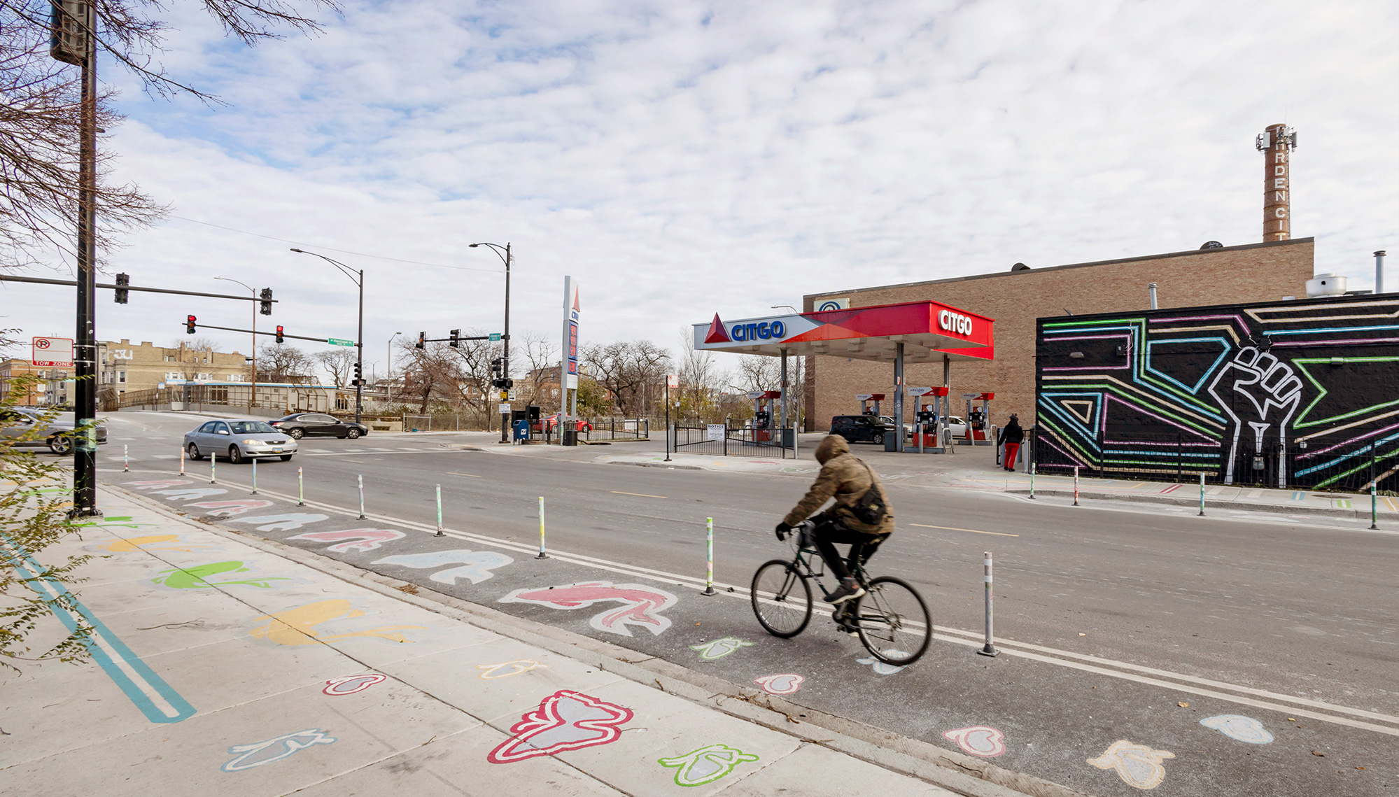 Student-designed interventions at a neighborhood gateway | Asphalt Art