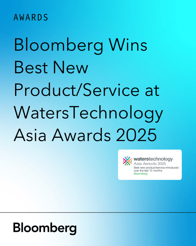 Bloomberg Wins Best New Product/Service at WatersTechnology Asia Awards ...