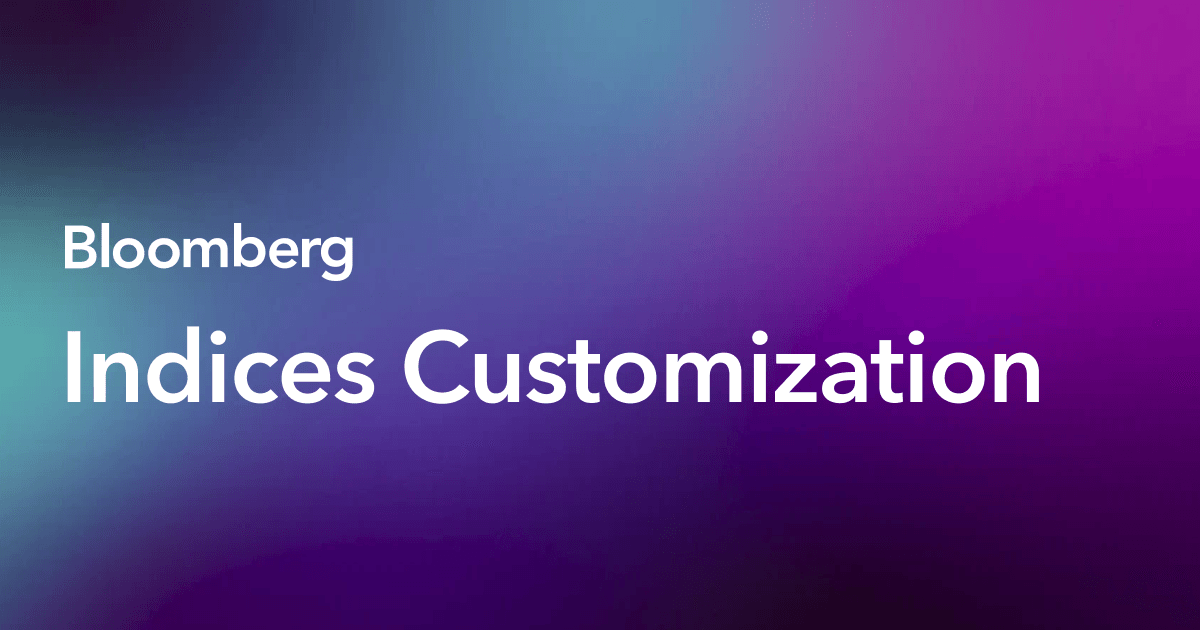 Custom index solutions for your unique investment strategies ...