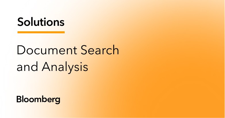 Document Search and Analysis | Bloomberg Professional Services