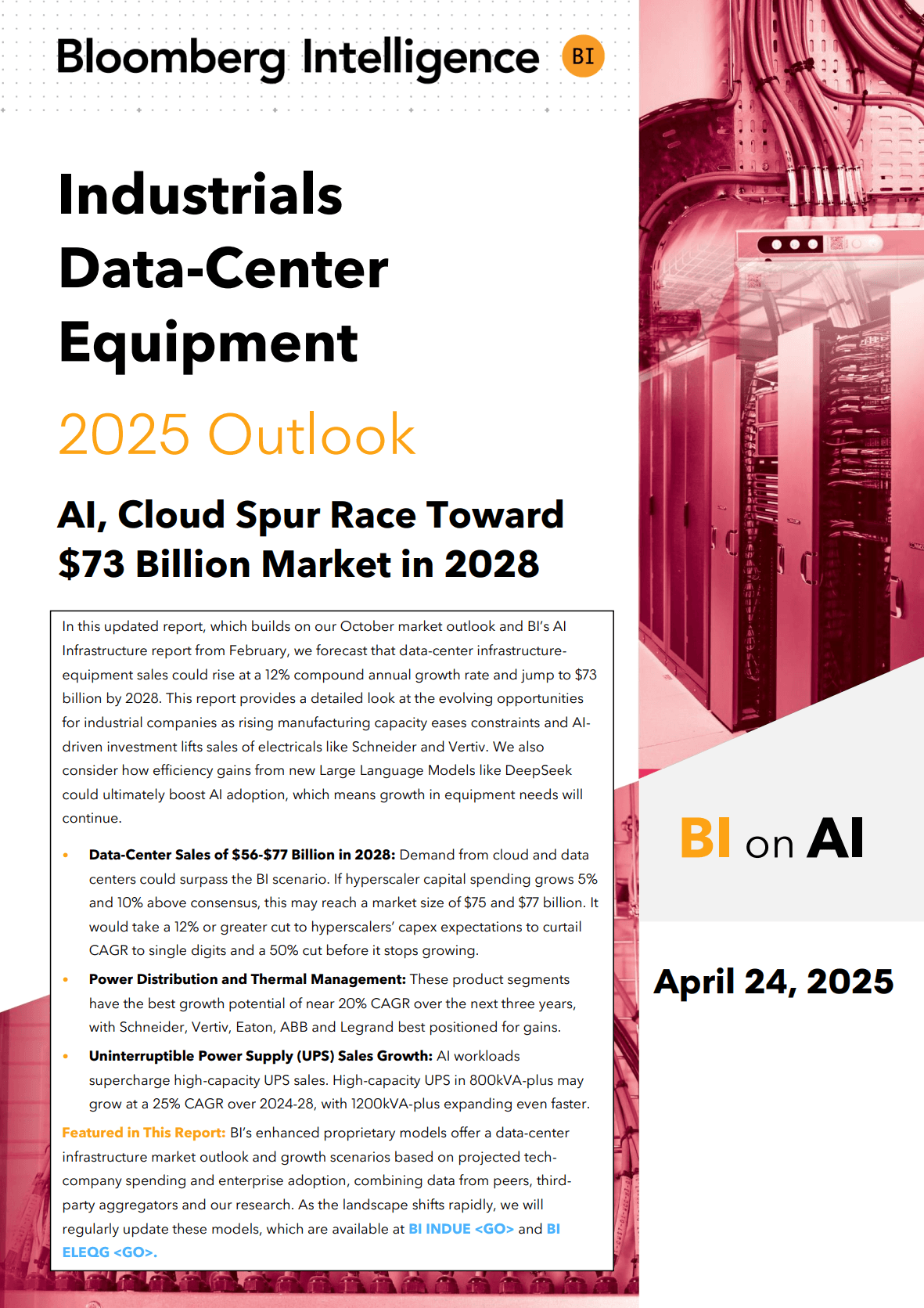 Industrials Data-Center Equipment 2025 Outlook | Bloomberg Professional ...