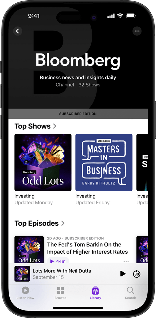 Bloomberg Launches Bonus Content on Apple Podcasts | Bloomberg Media
