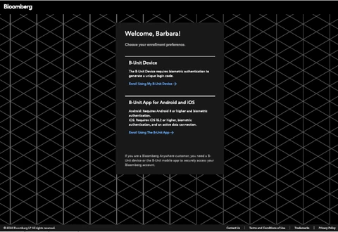 B-UNIT enrollment | Bloomberg LP