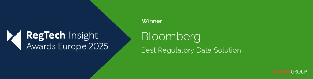 Bloomberg Wins Best Regulatory Data Solution at the RegTech Insight Europe Awards for the Third ...