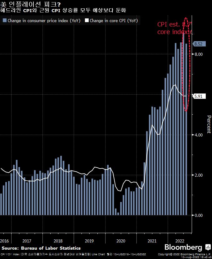 오늘의 5가지 이슈: 美CPI 예상 하회, 9월 50bp 베팅 - Bloomberg Professional Services - Korea