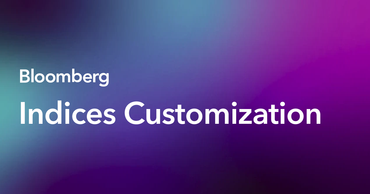 Custom index solutions for your unique investment strategies ...