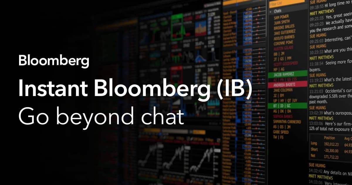 Instant Bloomberg (IB) | Bloomberg Professional Services